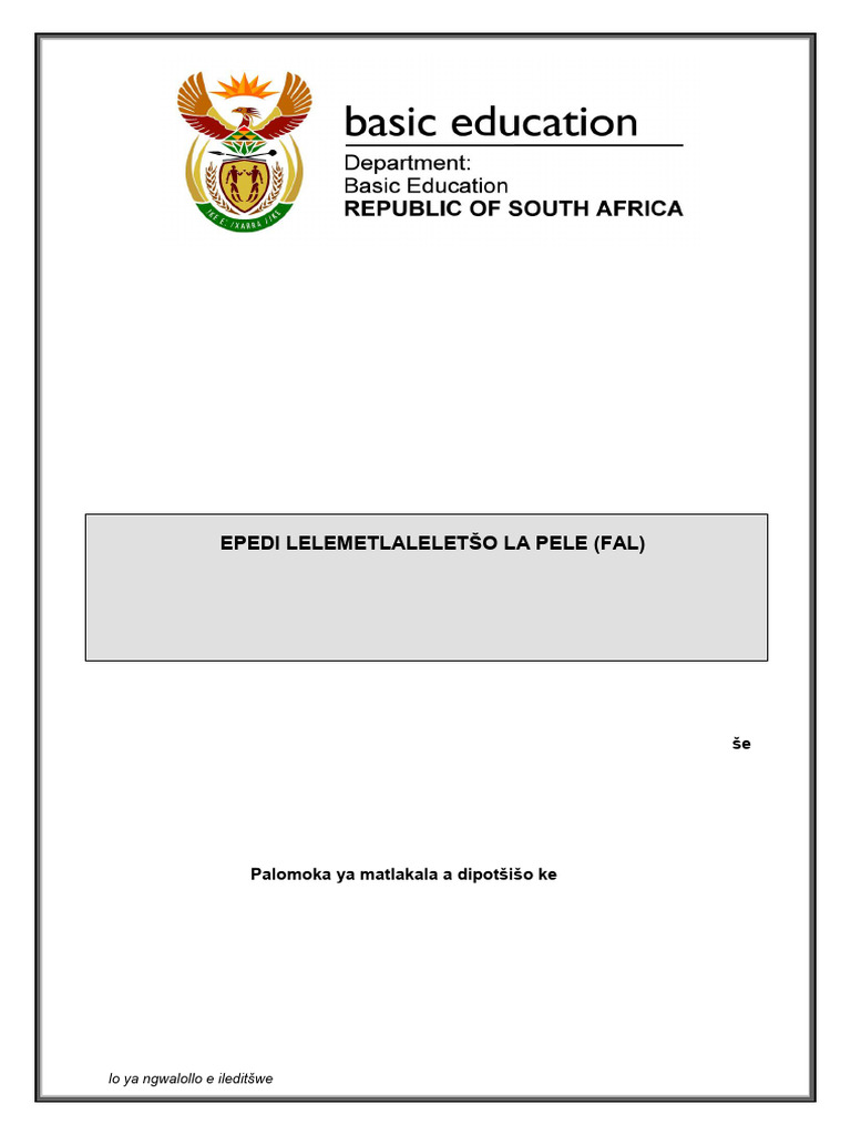 Sepedi FAL P1 May-June 2021 | PDF