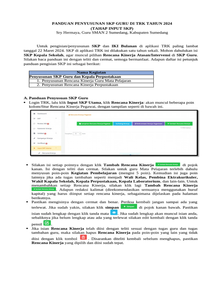 Panduan SKP 2024 Guru Mapel | PDF