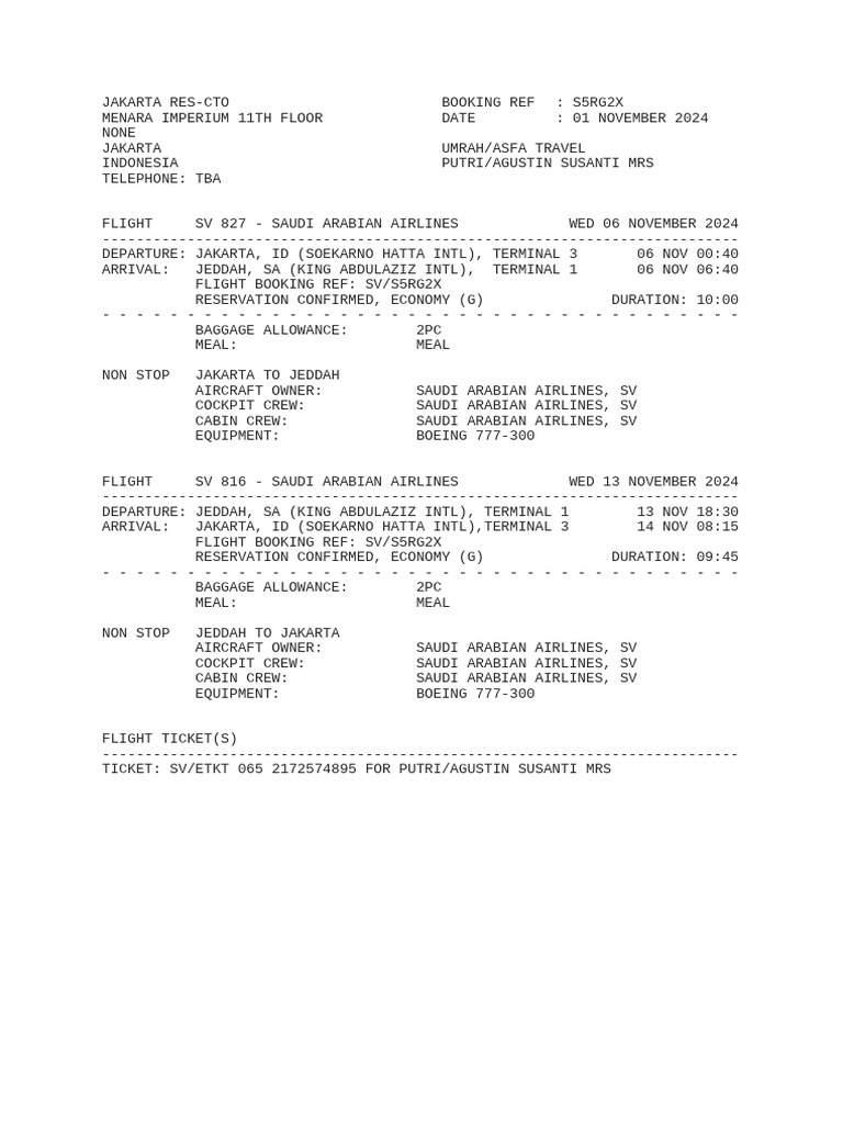 Booking Ref S5RG2X | PDF
