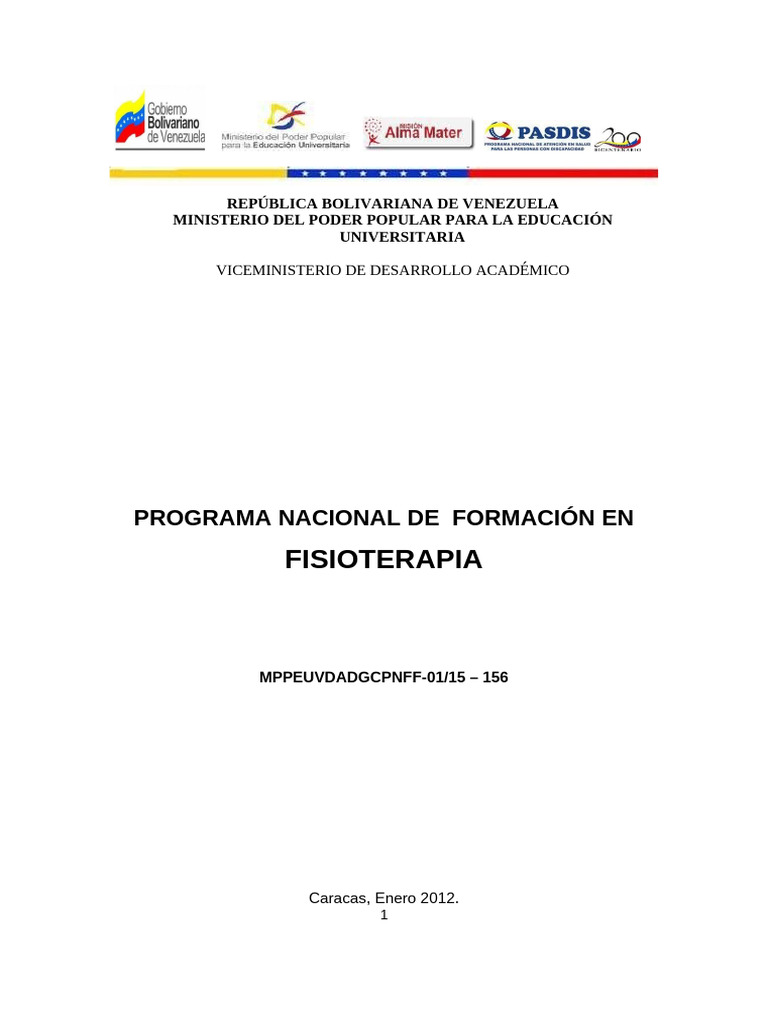 Plan Rector Fisioterapia 2012 | PDF | Terapia física | Evaluación