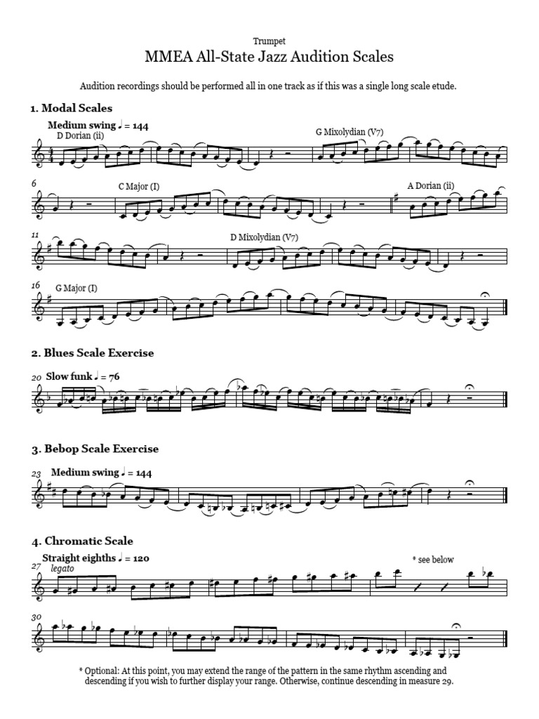 Jazz Trumpet Scale Exercises PDF | PDF | Musical Forms | Musicology
