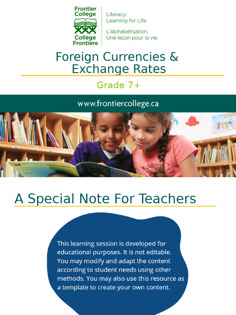 Grade 7 Foreign Currencies and Exchange Rates | PDF | United States ...