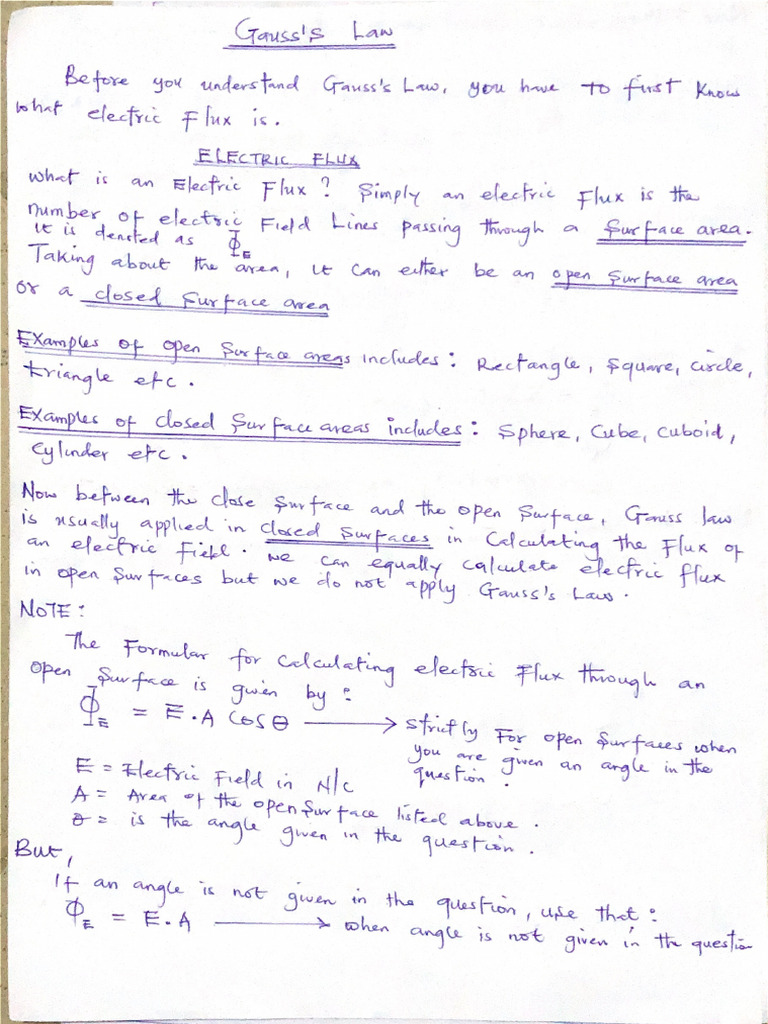 GAUSS LAW SIMPLIFIED | PDF