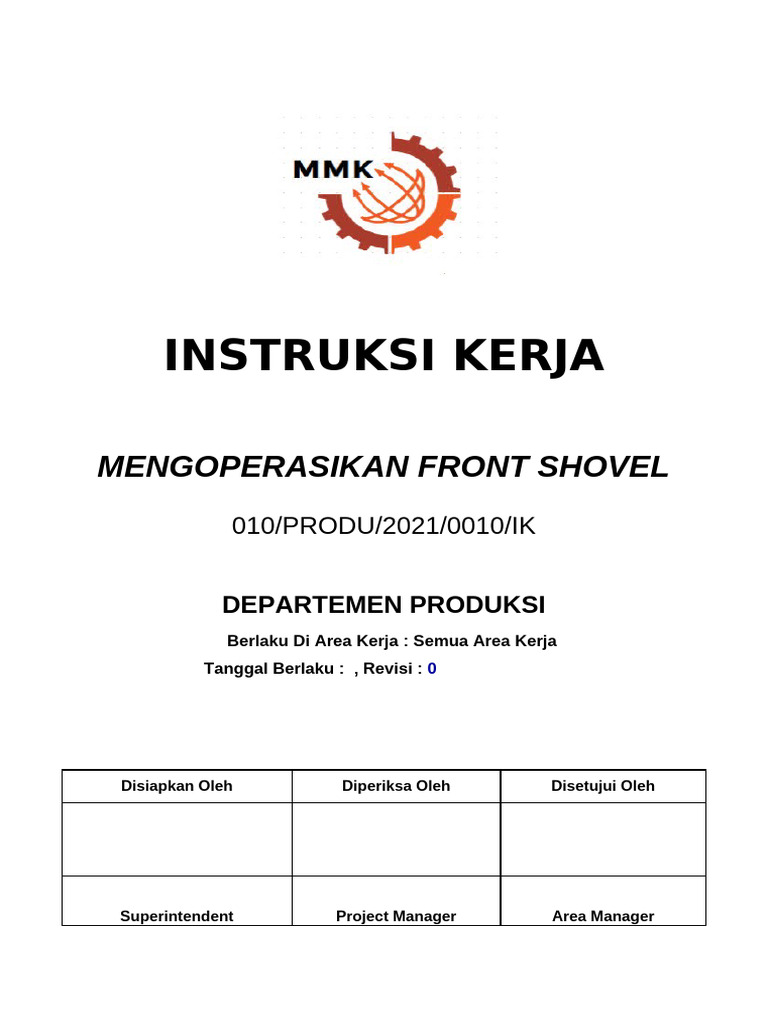 TP010 Produ 2021 0010 Ik-Mengoperasikan Front Shovel | PDF