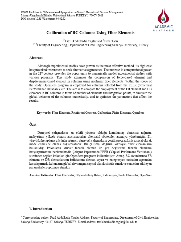 2021 Calibration of RC Columns Using Fiber Elements | PDF | Buckling ...
