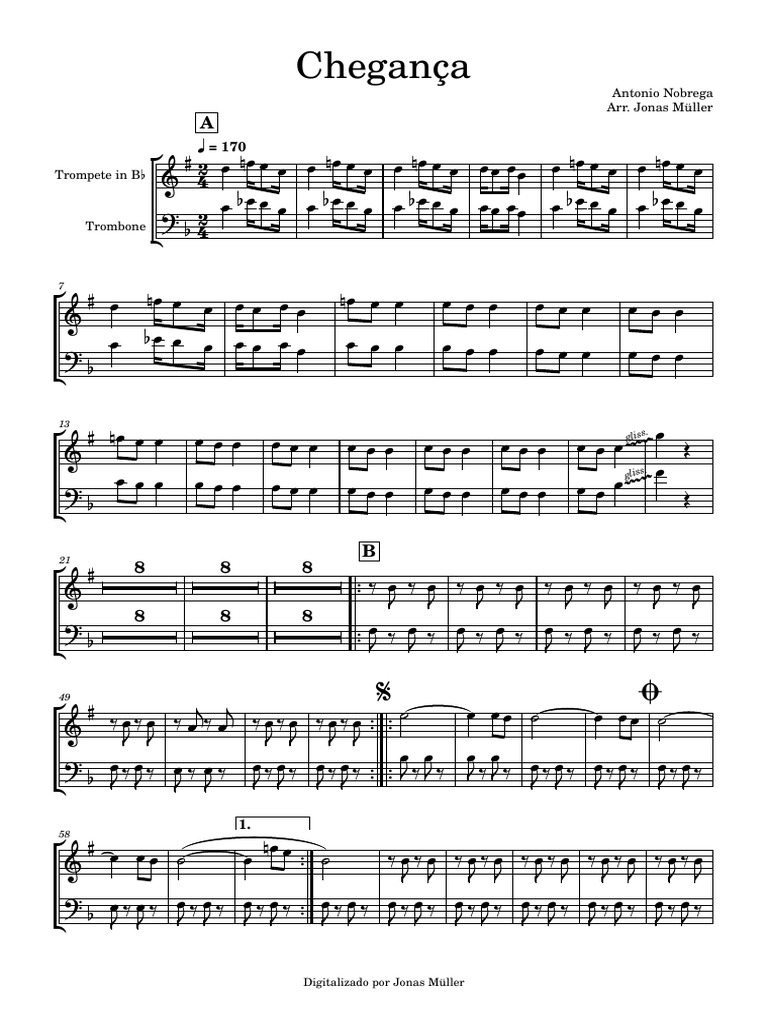 Antonio Nobrega Trombone Arrangements | PDF