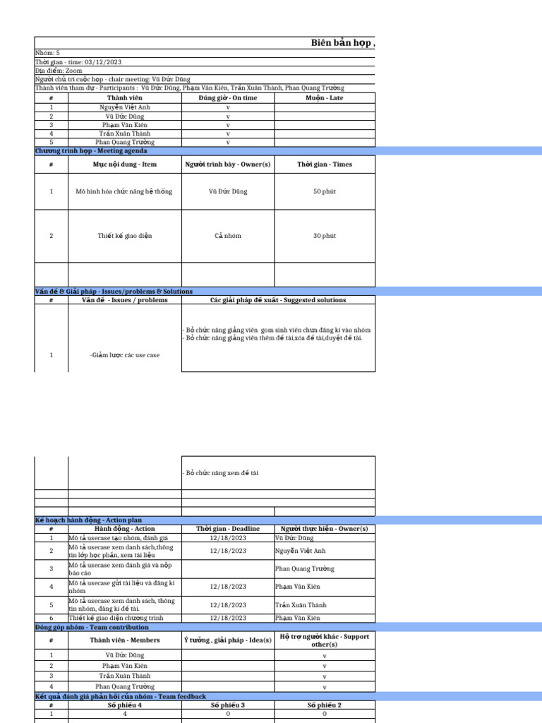 Bien Ban Lam Viec Nhom - Tuan2 | PDF