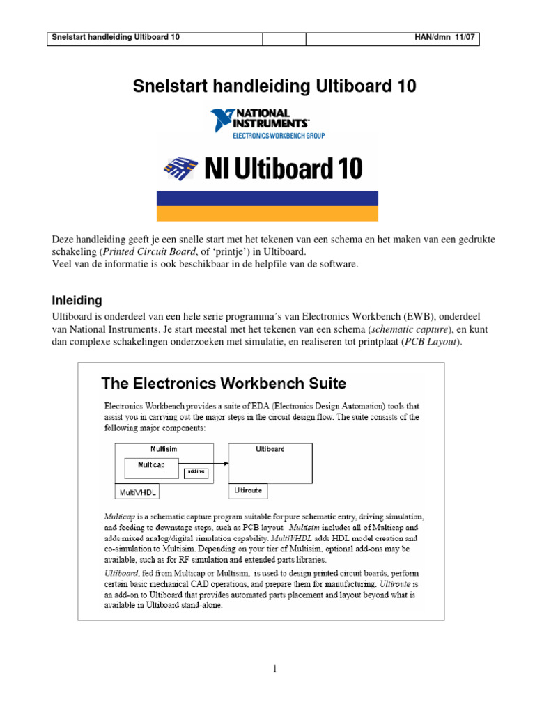 Ultiboard10 Snelstart - v1 | PDF