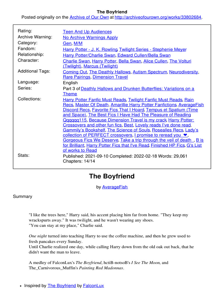 The Boyfriend | PDF | Twilight (Novel Series)