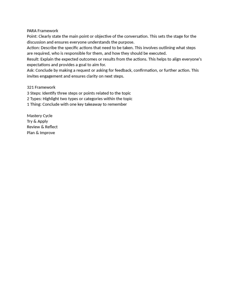 PARA Framework | PDF
