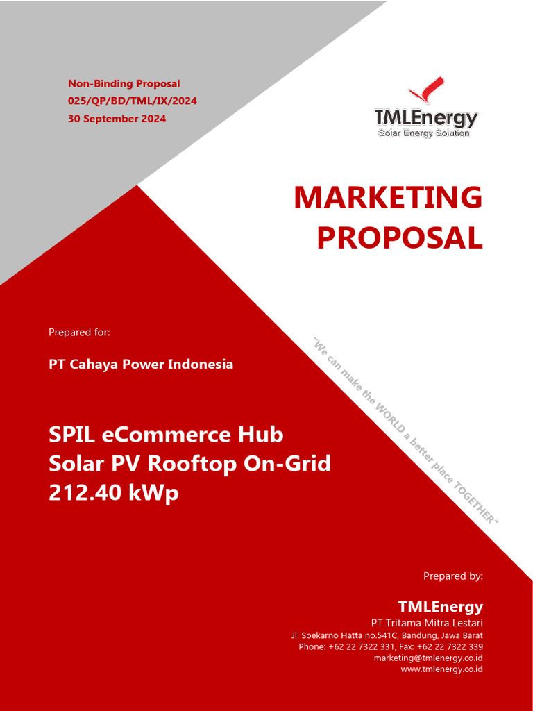 Non Binding Proposal - Project CPI - SPIL | PDF | Photovoltaics | Power ...