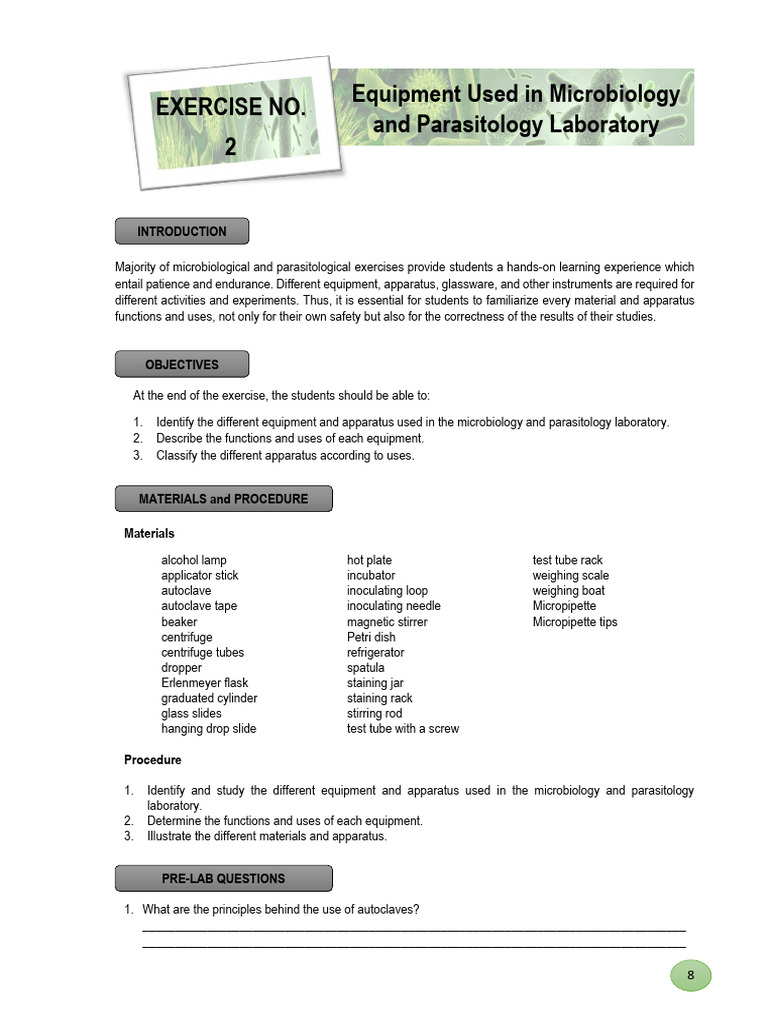 Microbiology Lab Equipment Overview | PDF | Laboratories