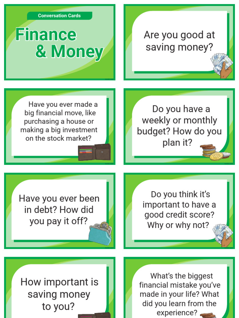 Business English Conversation Starters Money Finance - Ver - 4 | PDF ...