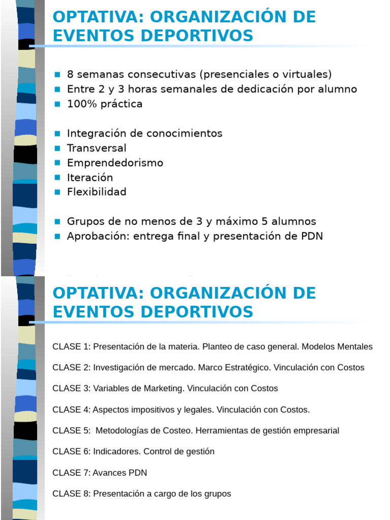ORGANIZACIÓN DE EVENTOS DEPORTIVOS - Presentación | PDF | Plan de ...