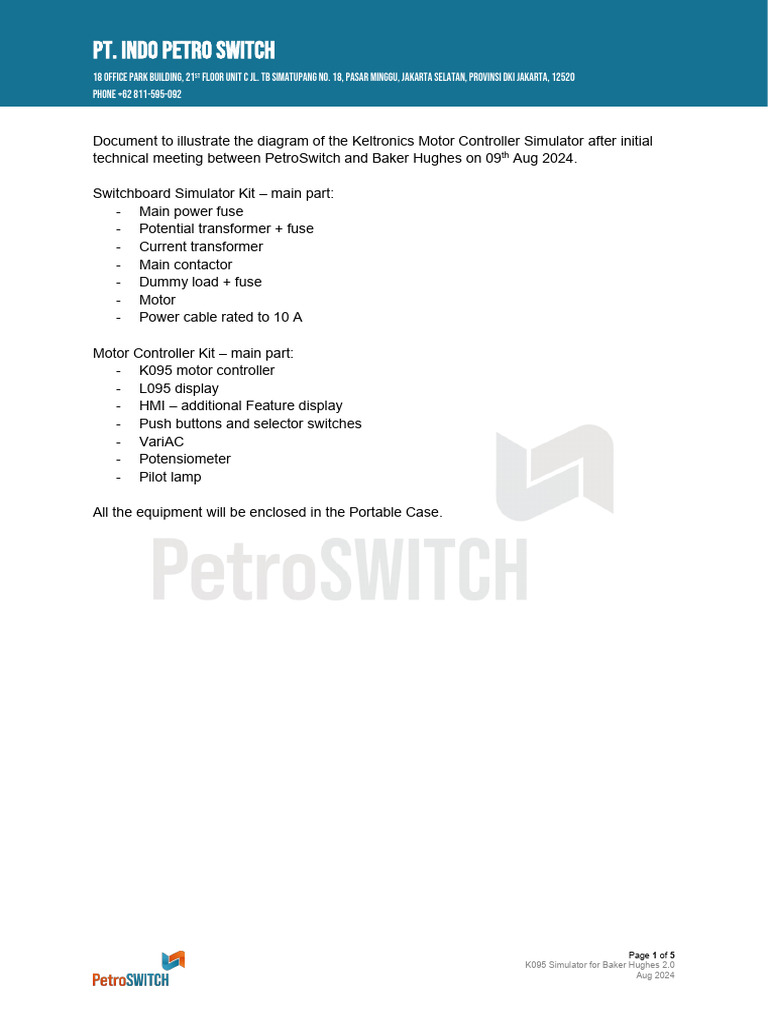 K095 Simulator Draft - PT. IPS 2.0 | PDF | Power (Physics) | Equipment