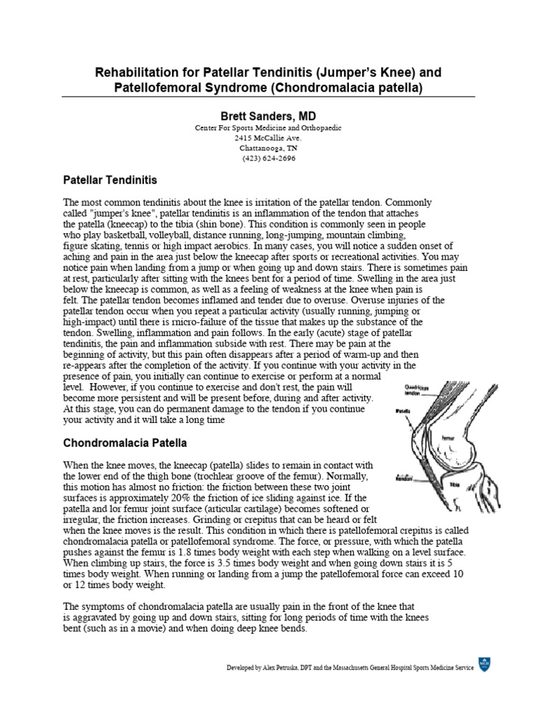 Knee Rehabilitation: Tendinitis & Chondromalacia | PDF | Knee ...