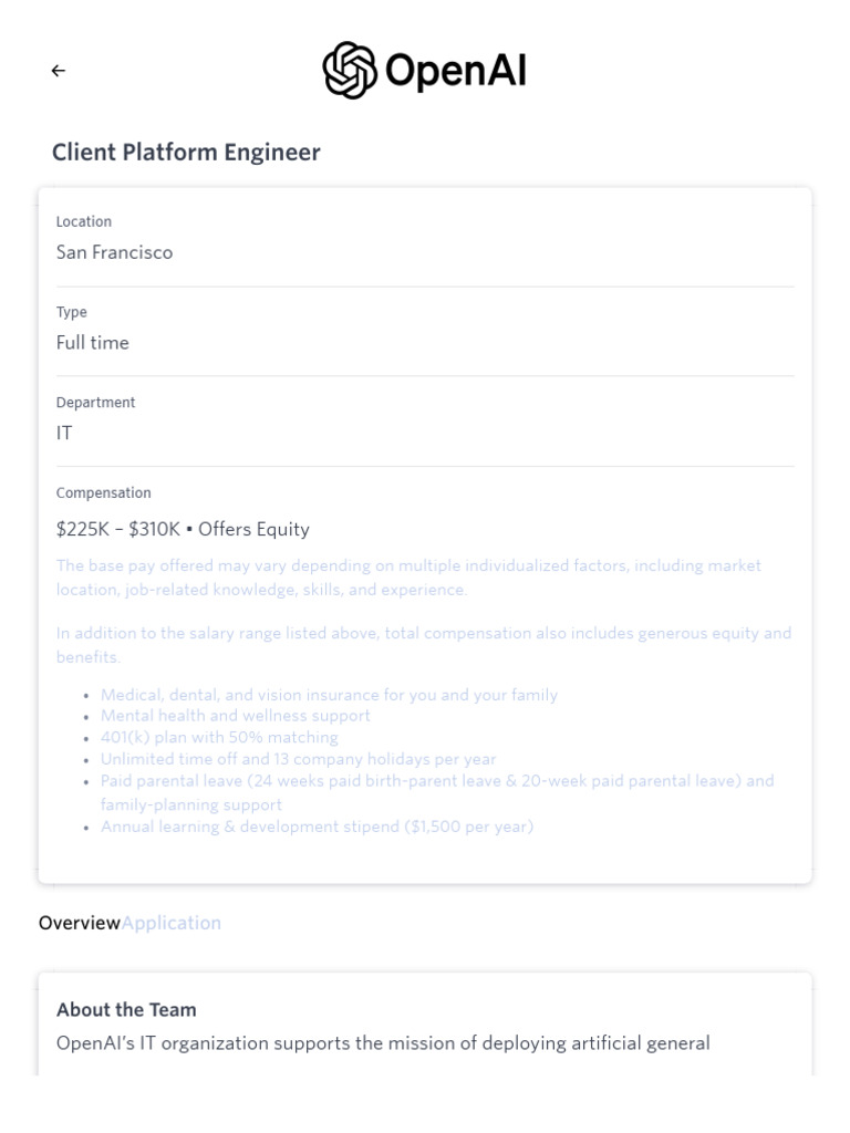 Client Platform Engineer at OpenAI | PDF | Artificial Intelligence ...