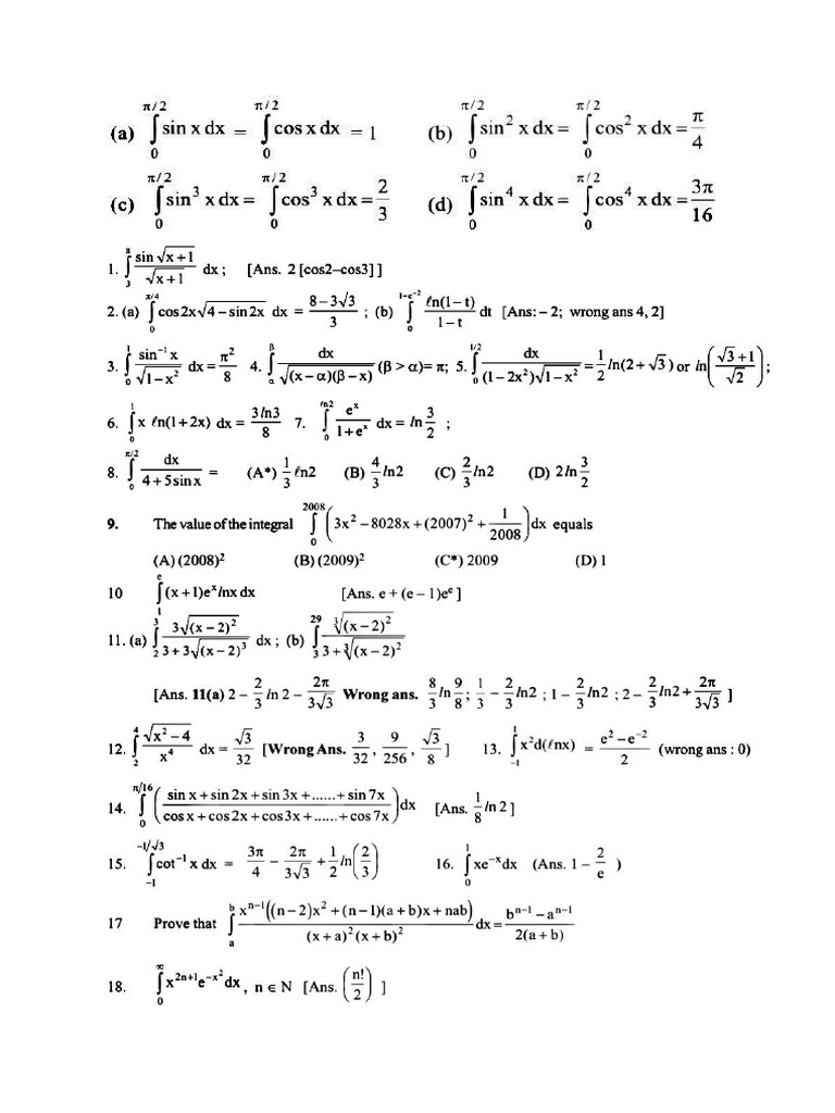 Definite Integration Daily DPP - 1 | PDF