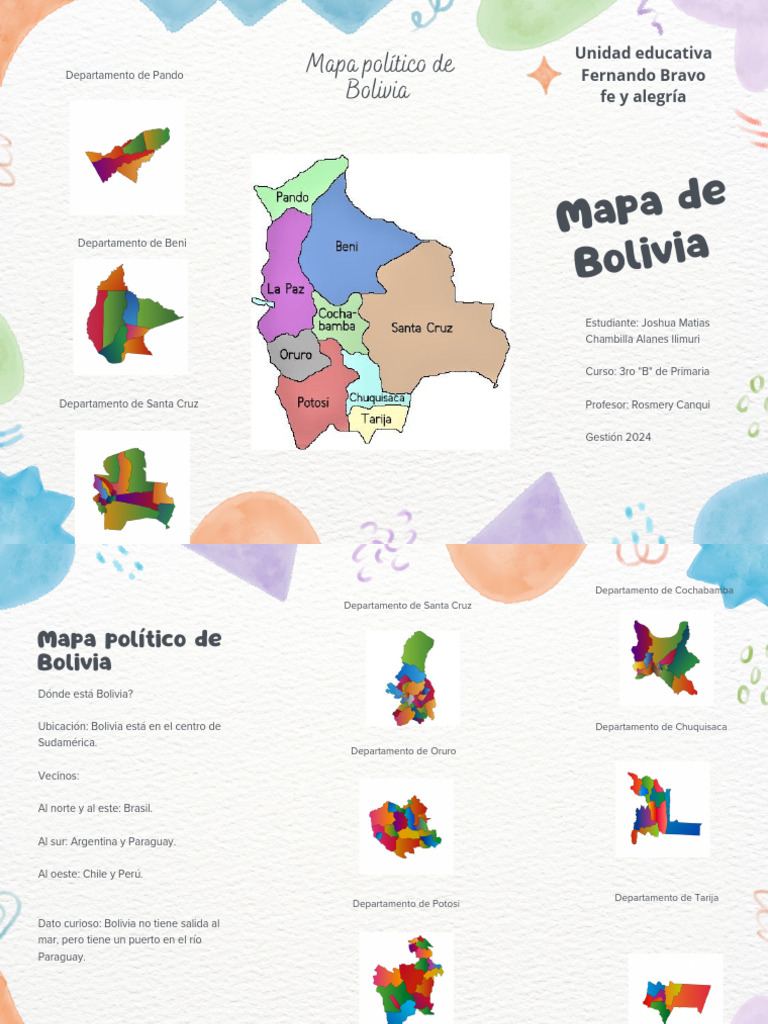 Tríptico Mapa Político de Bolivia | PDF