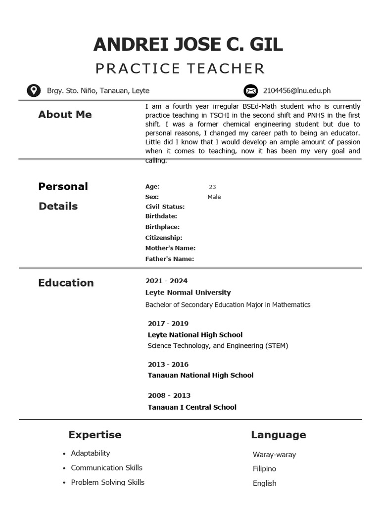 sample CV | PDF
