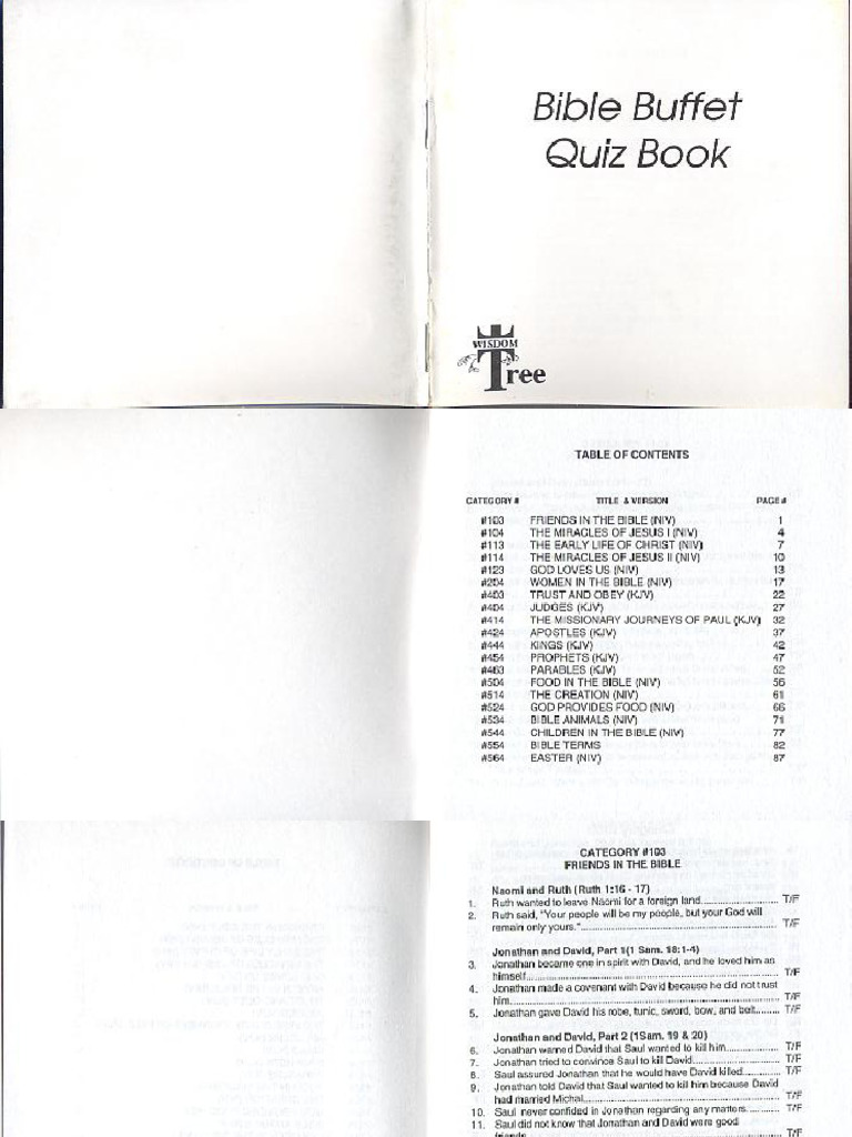 Bible Buffet (Quiz Book) | PDF