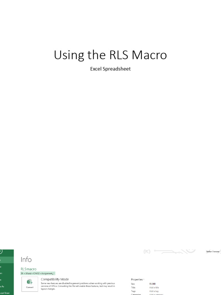 Using The RLS Macro | PDF | Career & Growth | Business
