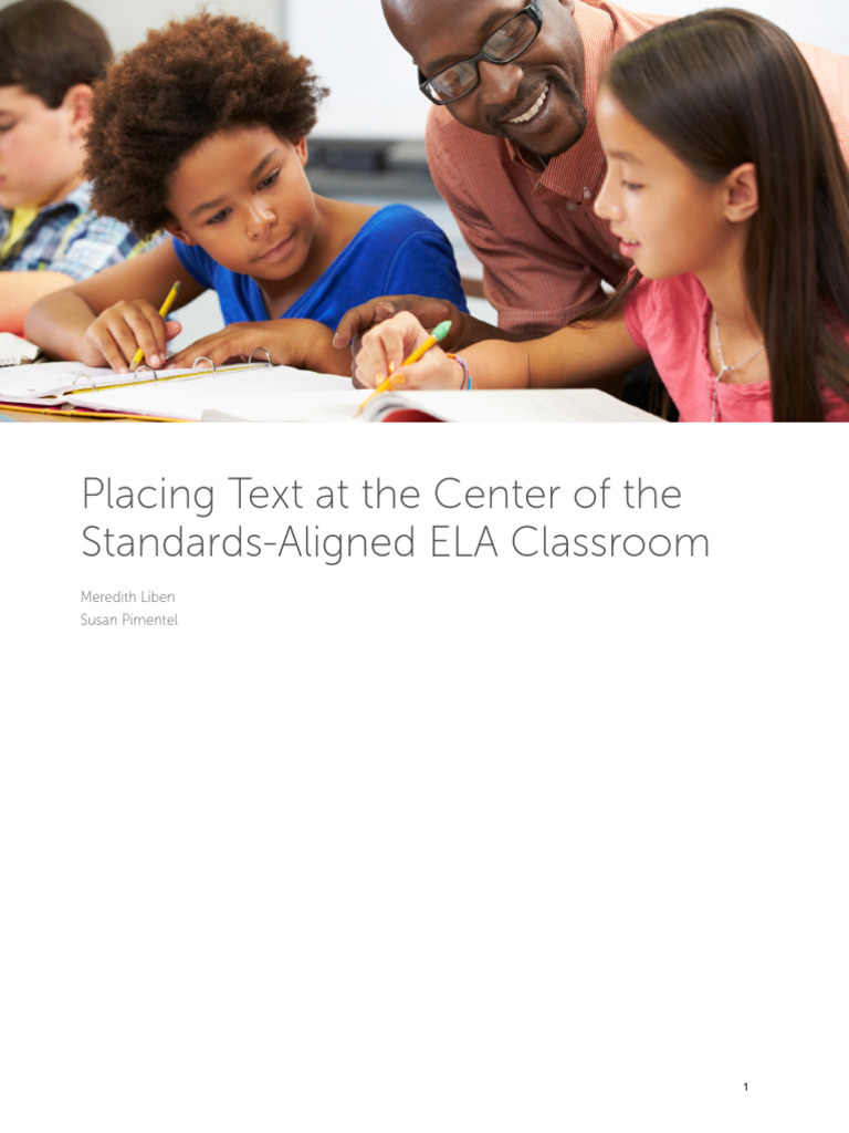 Text at The Center of The Standards-Aligned ELA Classroom | PDF ...