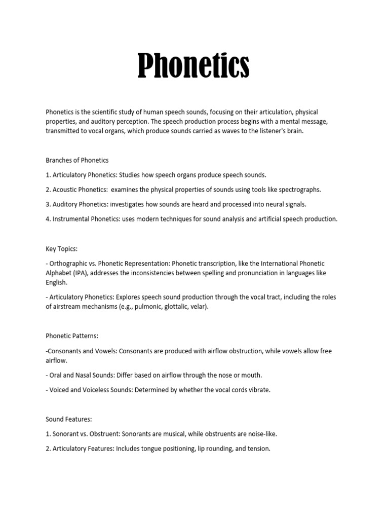 Phonetics | PDF | Phonetics | Speech