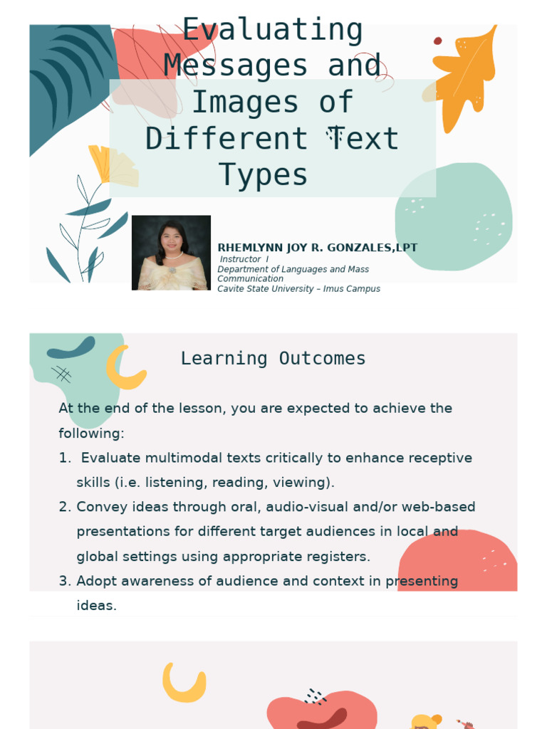 Evaluating Multimodal Texts Effectively | PDF | English Language ...