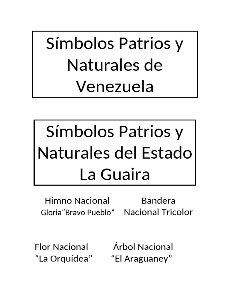 Símbolos Patrios Palabras | PDF | Viajes y turismo