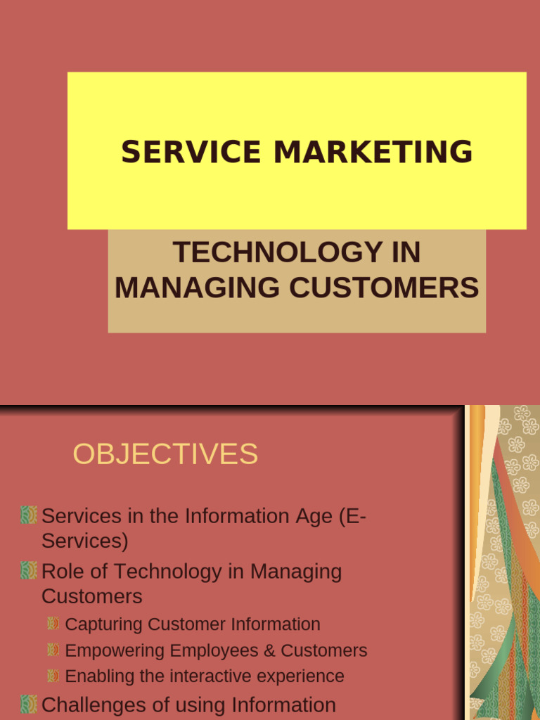 Technology in Service Marketing Strategies | PDF | Marketing | Disability