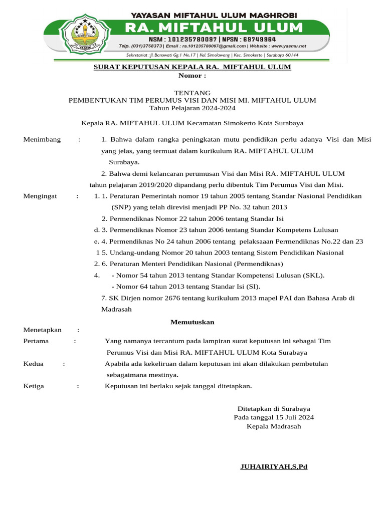 SK Tim Pengembang Kurikulum 2013 | PDF