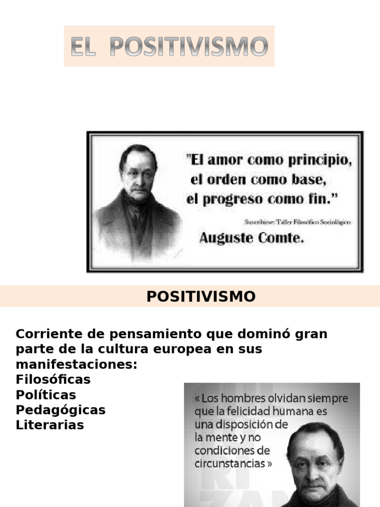 Positivismo: Ciencia y Progreso Social | PDF | Positivismo | Sociología