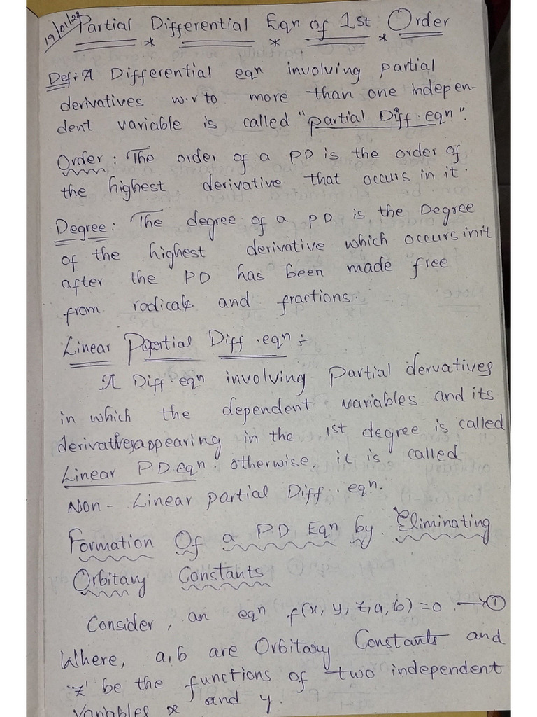 M - 3, Unit 4, P.D Equation of First Order | PDF