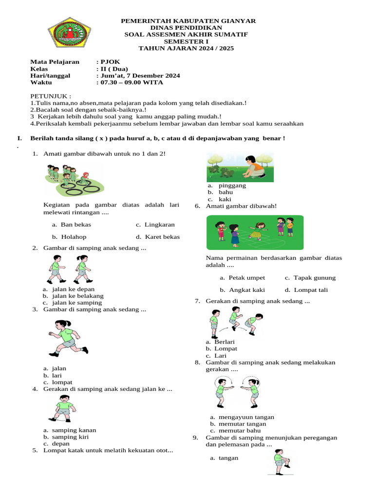 Soal Pas Pjok K. Merdeka Kelas 2 SMT 1 | PDF