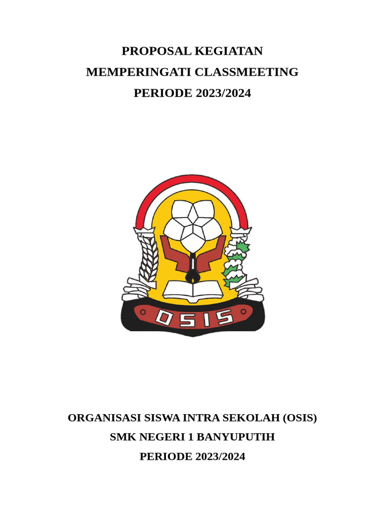 Proposal Kegiatan Class Meeting OSIS 2024 | PDF