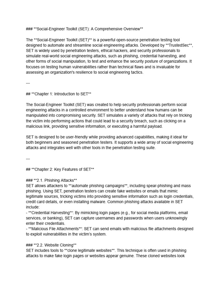 Social Engineer Toolkit Set Pdf Phishing Security