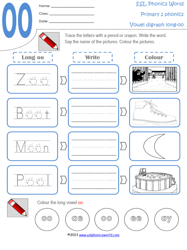 Long Oo Worksheet | PDF
