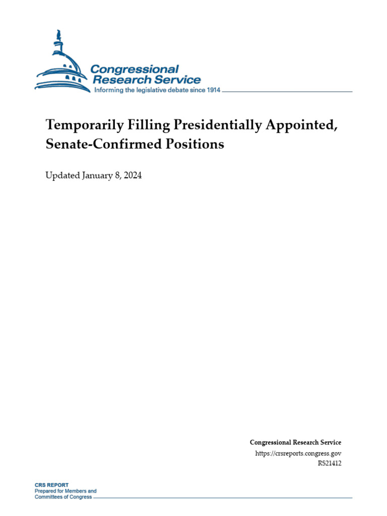 CRS Jan 2024 Recess Appointments | PDF | Presidents Of The United ...