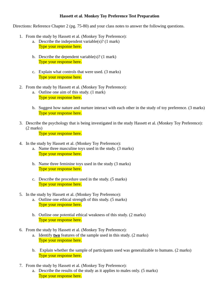 3.2 Hassett Test Preparation | PDF | Psychology | Methodology