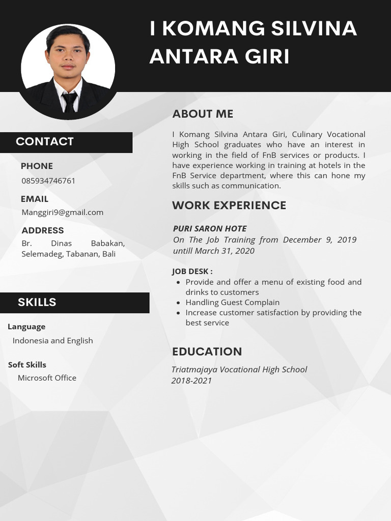 CV I Komang Silvina Antara Giri | PDF | Career & Growth