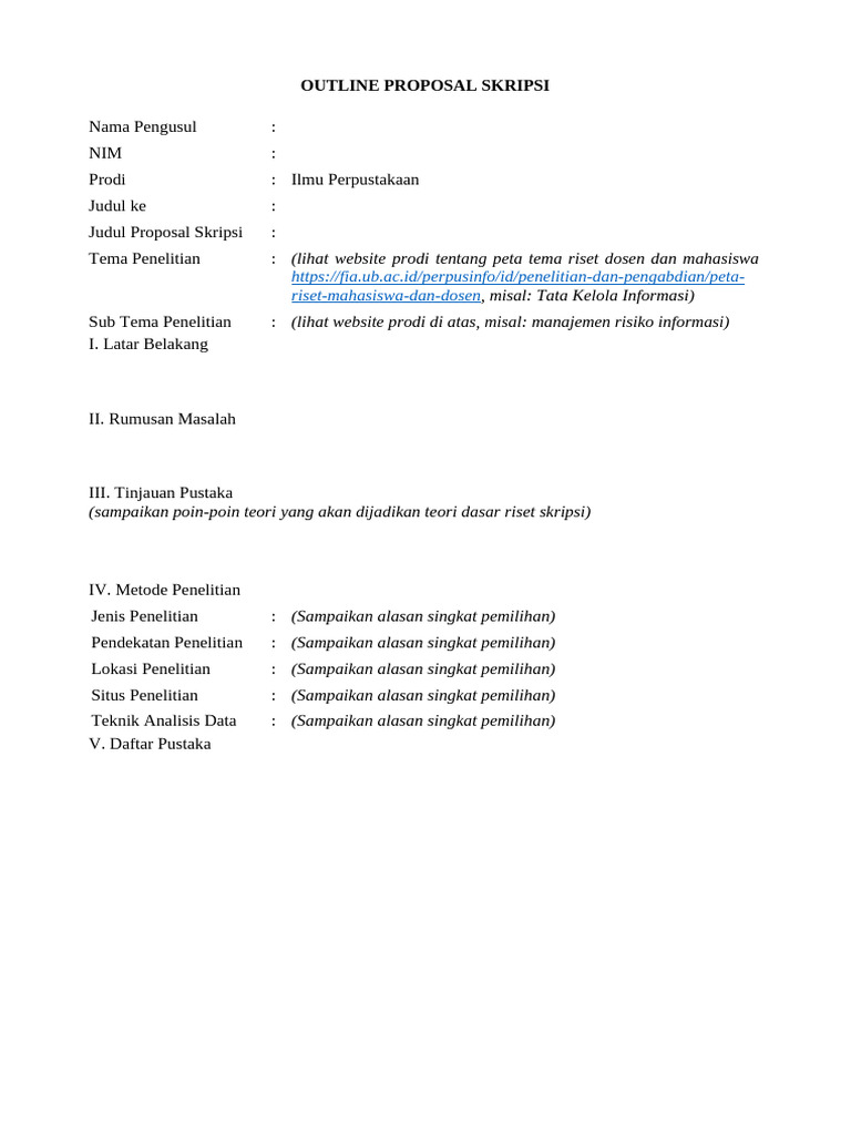 Outline Proposal Skripsi Psip 2021 | PDF