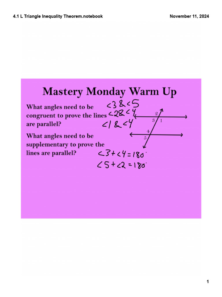 41 L Triangle Inequality Theorem Notes Pdf 3133
