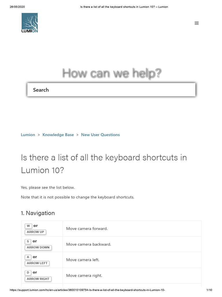 Atalhos Lumion | PDF | Rotation | Control Key