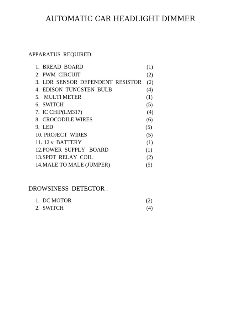 Apparatus Required | PDF