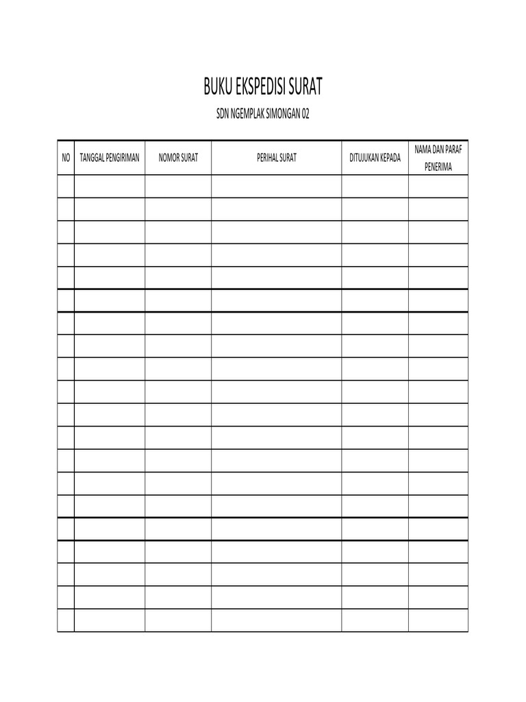 Buku Ekspedisi Surat | PDF
