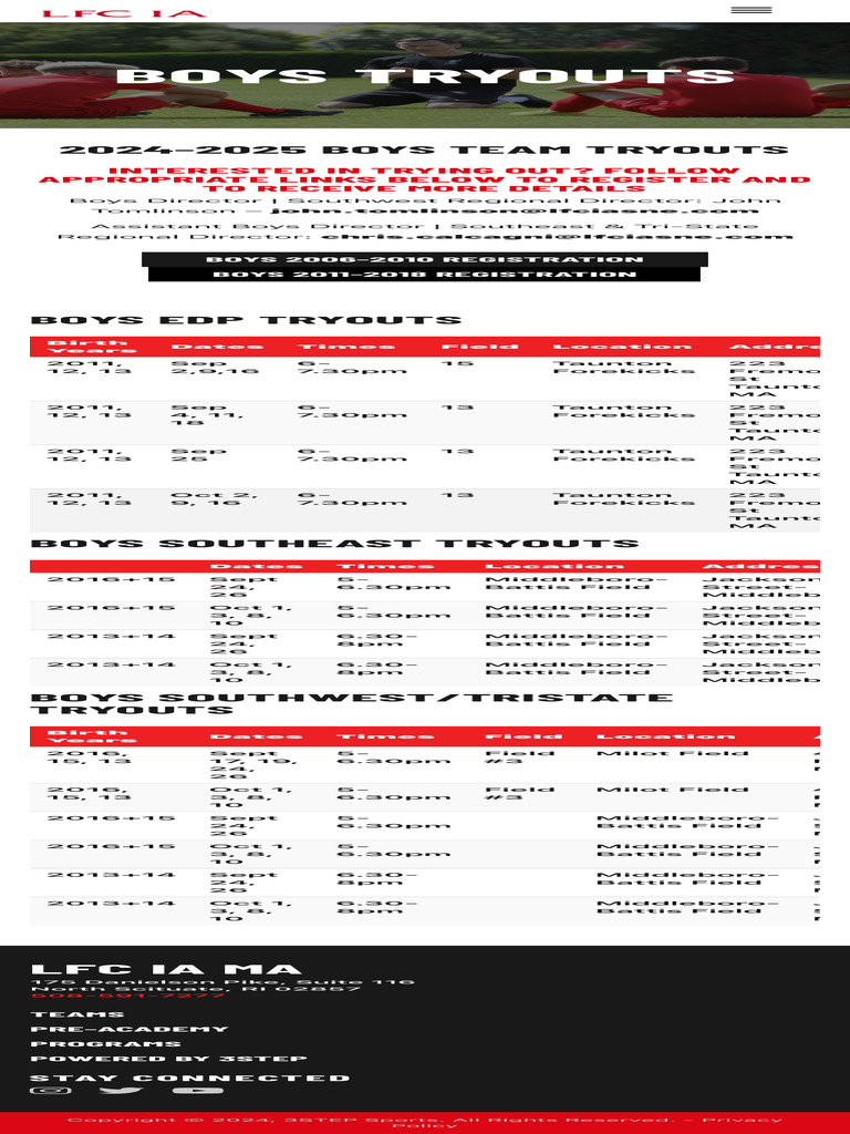 Boys Tryouts - LFC International Academy | PDF | Civil Law (Common Law) | Freedom Of Expression Law