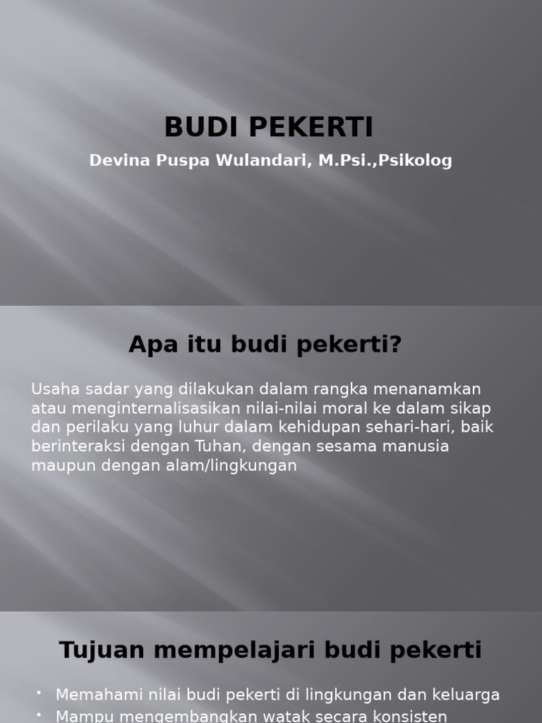 Fungsi dan Peran Budi Pekerti | PDF