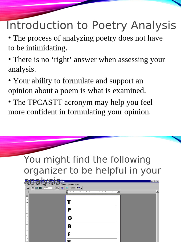 TPCASTT Poetry | PDF