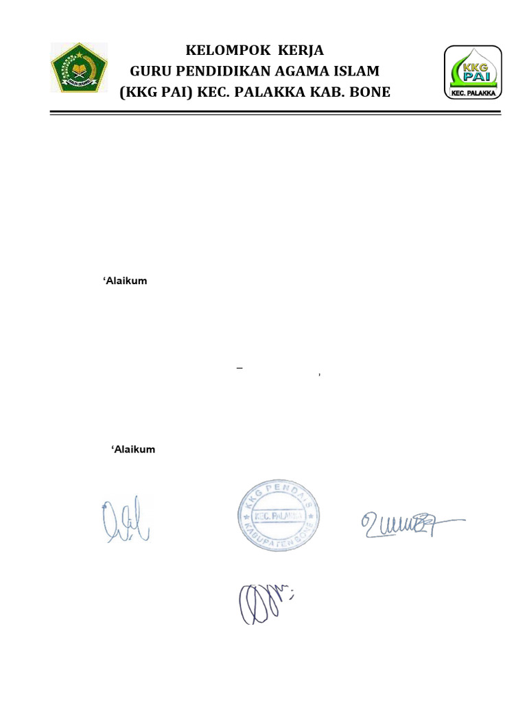 Undangan KKG PAI Oktober 2024 | PDF